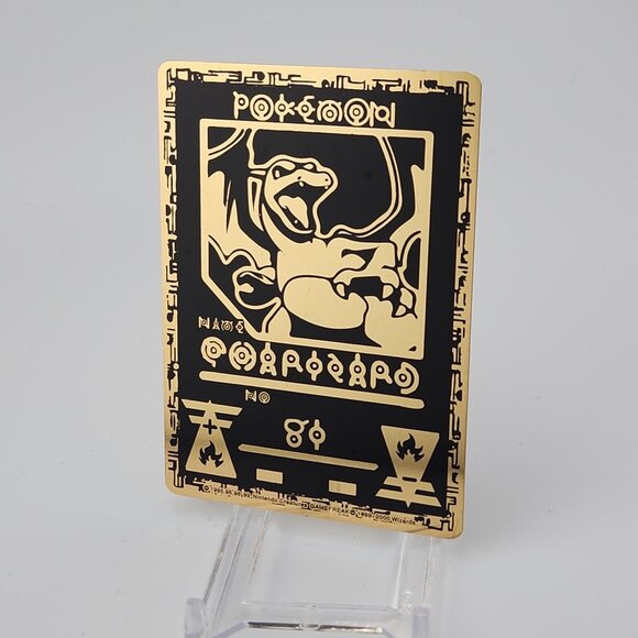 Accessories | Gold Metal Charizard Card Charizard Card Metal Pokemon ...